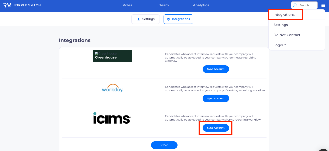 Setting Up The iCIMS Integration